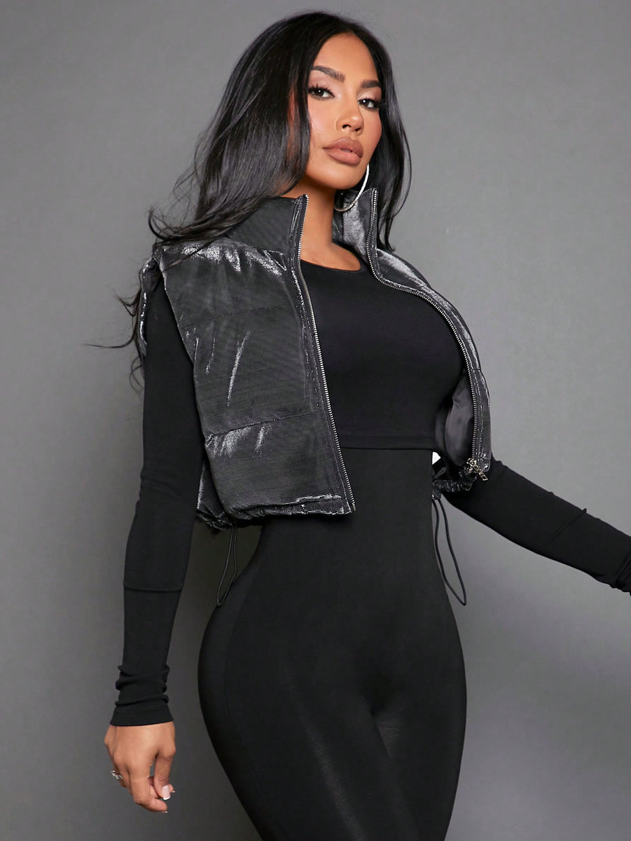 Zip Up Vest Puffer Coat FW23 – velar.com.pk